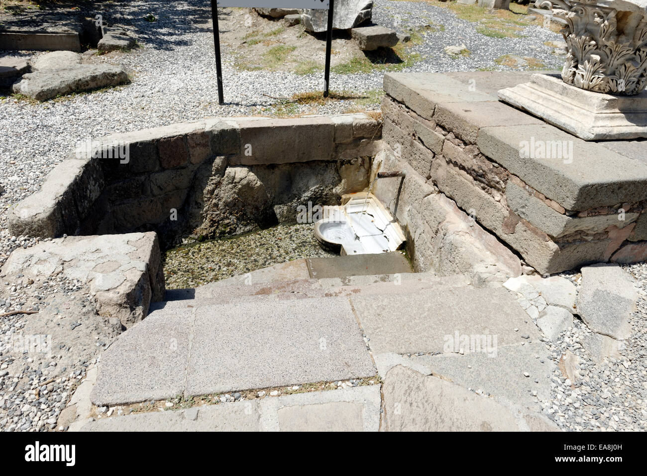 Roman era sacred fountain where patients bathed and drank water in the ...
