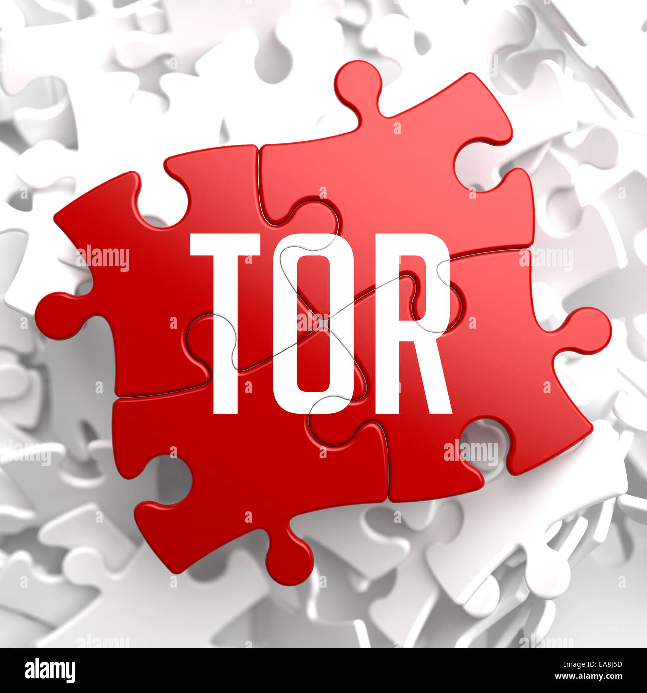 TOR - Red Puzzle on White Background Stock Photo - Alamy