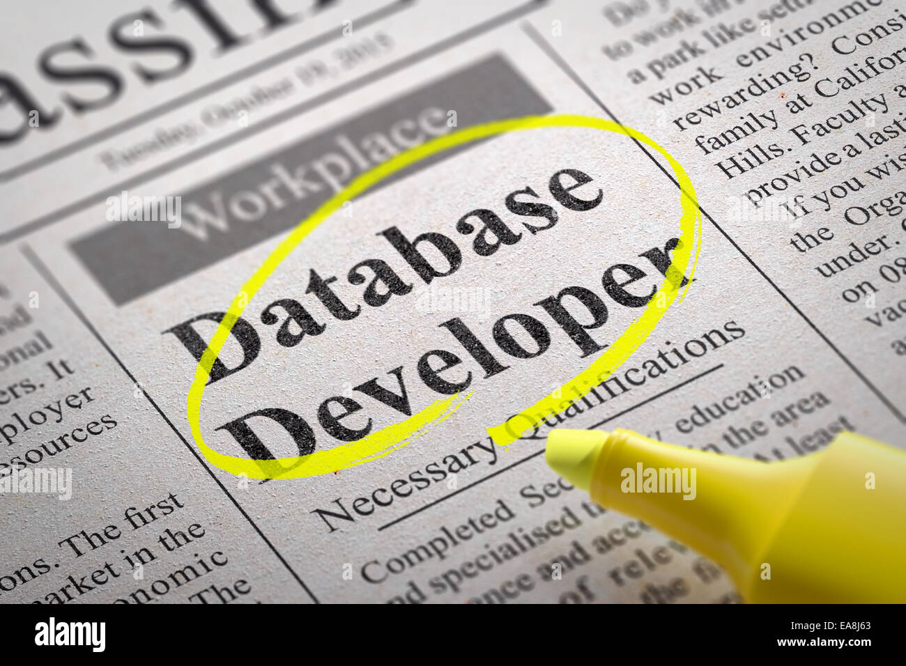 Newspaper advertising recruitment hi-res stock photography and images ...