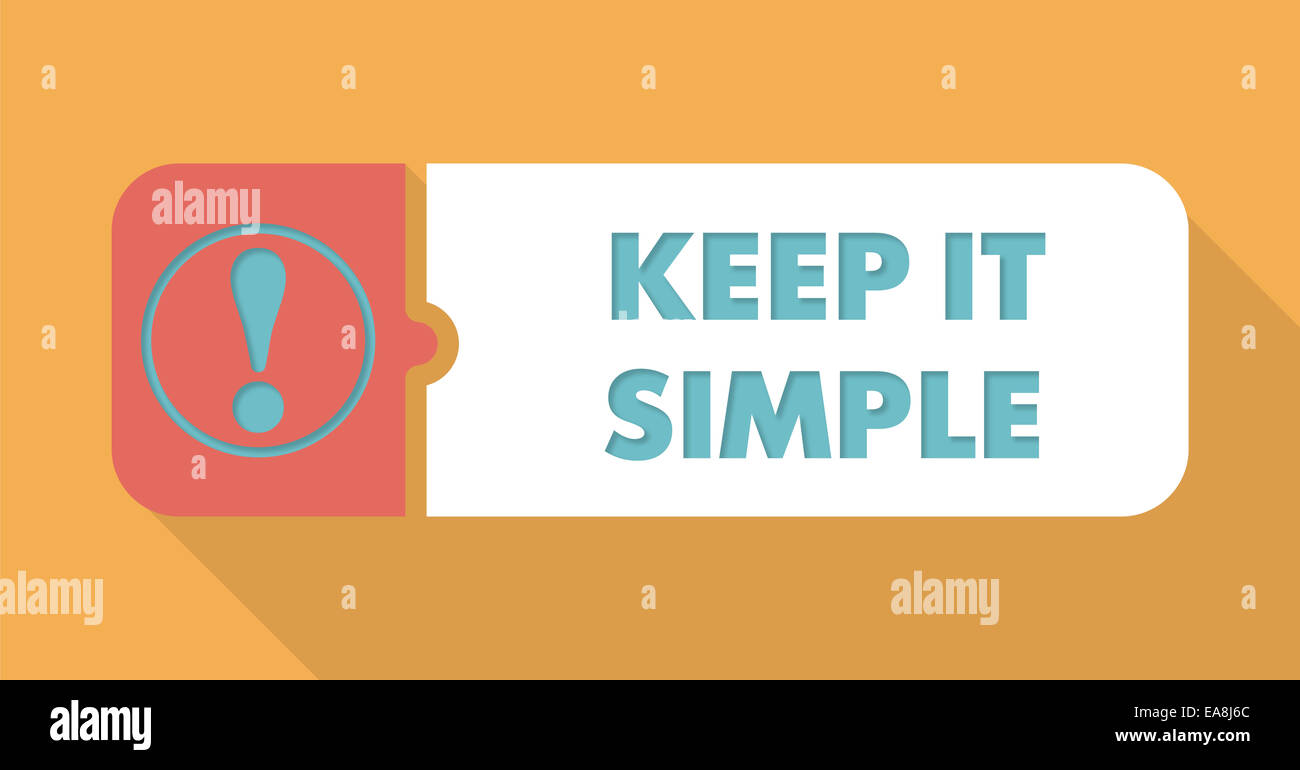 Keep It Simple Button in Flat Design with Long Shadows on Blue ...
