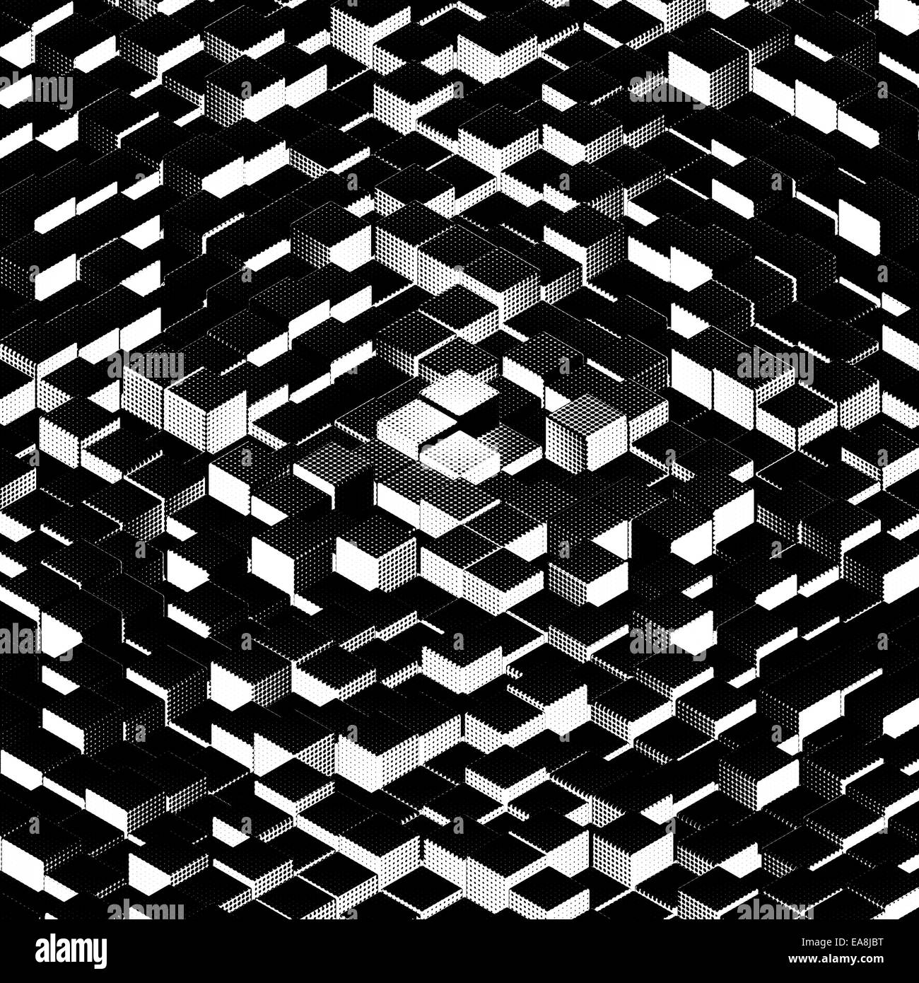 halftone representation of a large stack of cubes Stock Photo - Alamy