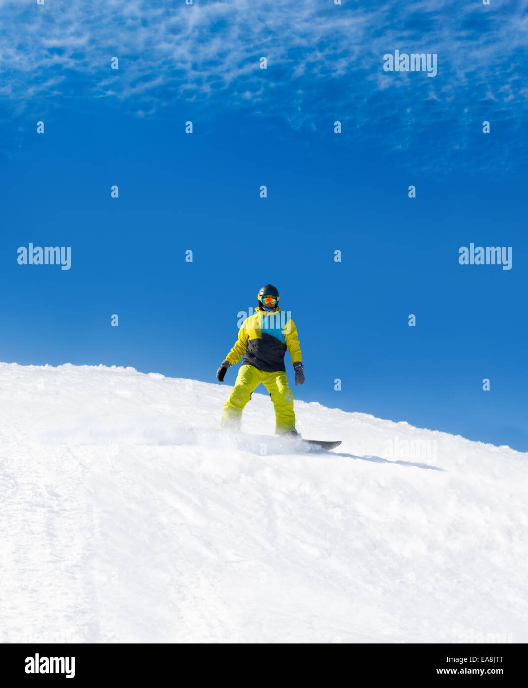 Men snowboarding down mountain hi-res stock photography and images - Alamy