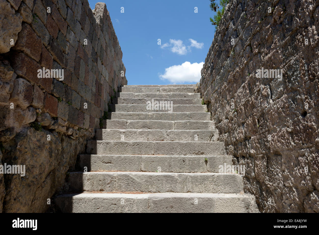 Steps leading into the 80 metre long vaulted Roman tunnel in the ...
