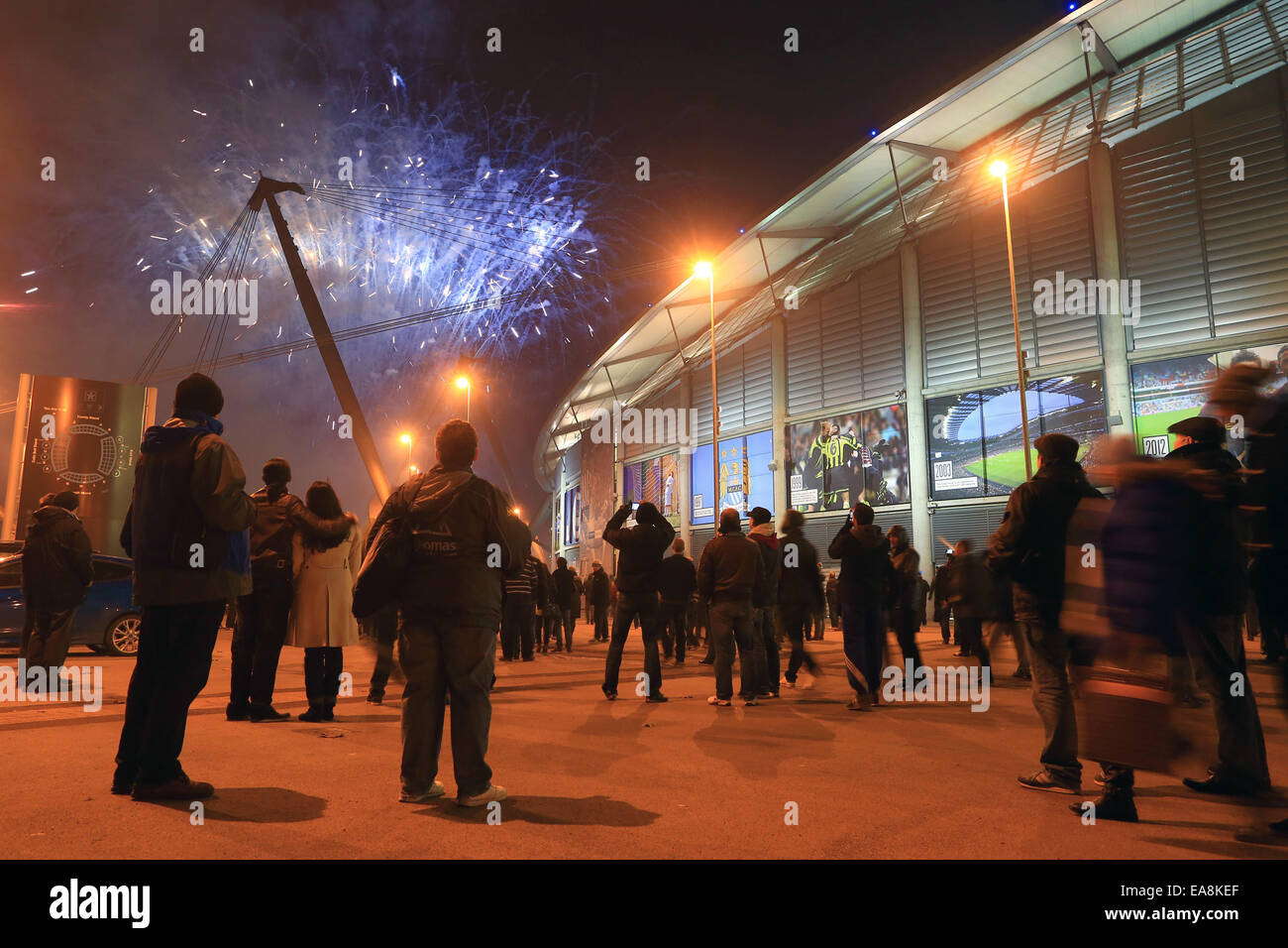 Manchester City Stadium Fireworks High Resolution Stock Photography and ...