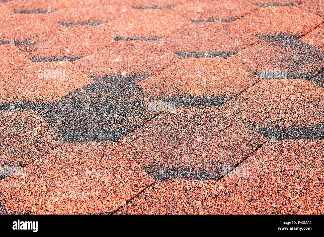 Red asphalt shingle close up view Stock Photo - Alamy