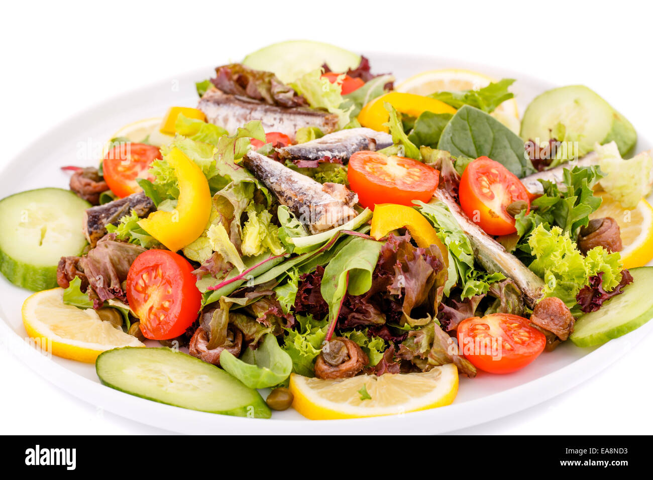 Green salad with fish hi-res stock photography and images - Alamy