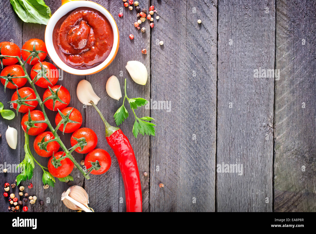 tomato sauce and spice Stock Photo - Alamy