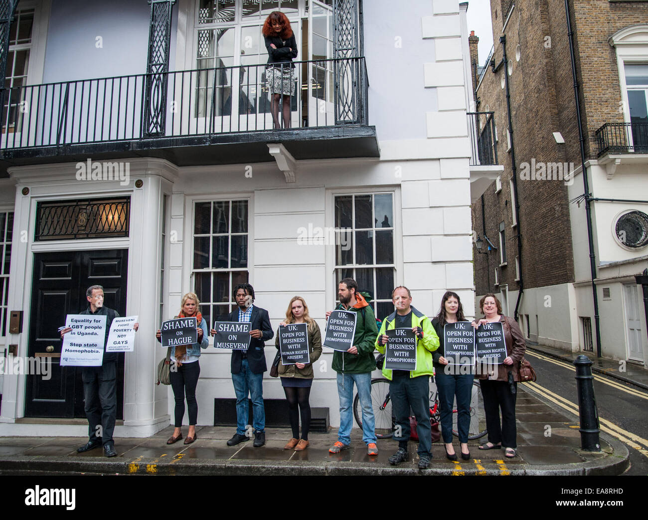 Human Rights activists hold a demonstration ahead of the arrival of ...