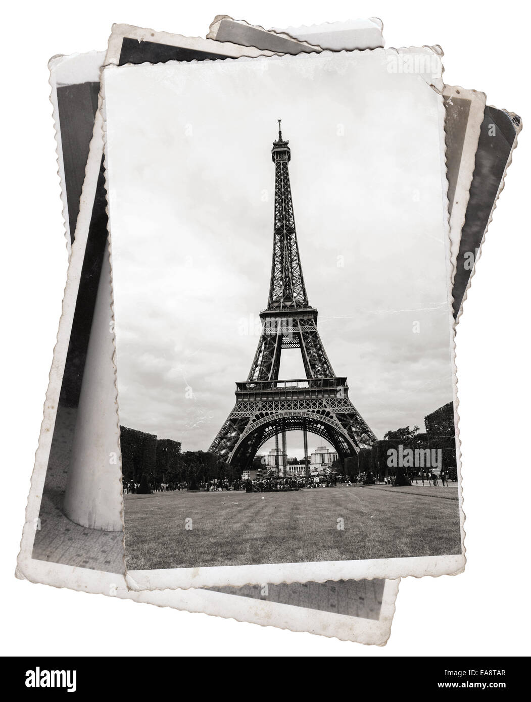Vintage photos Eiffel Tower, famous symbol of Paris Stock Photo - Alamy
