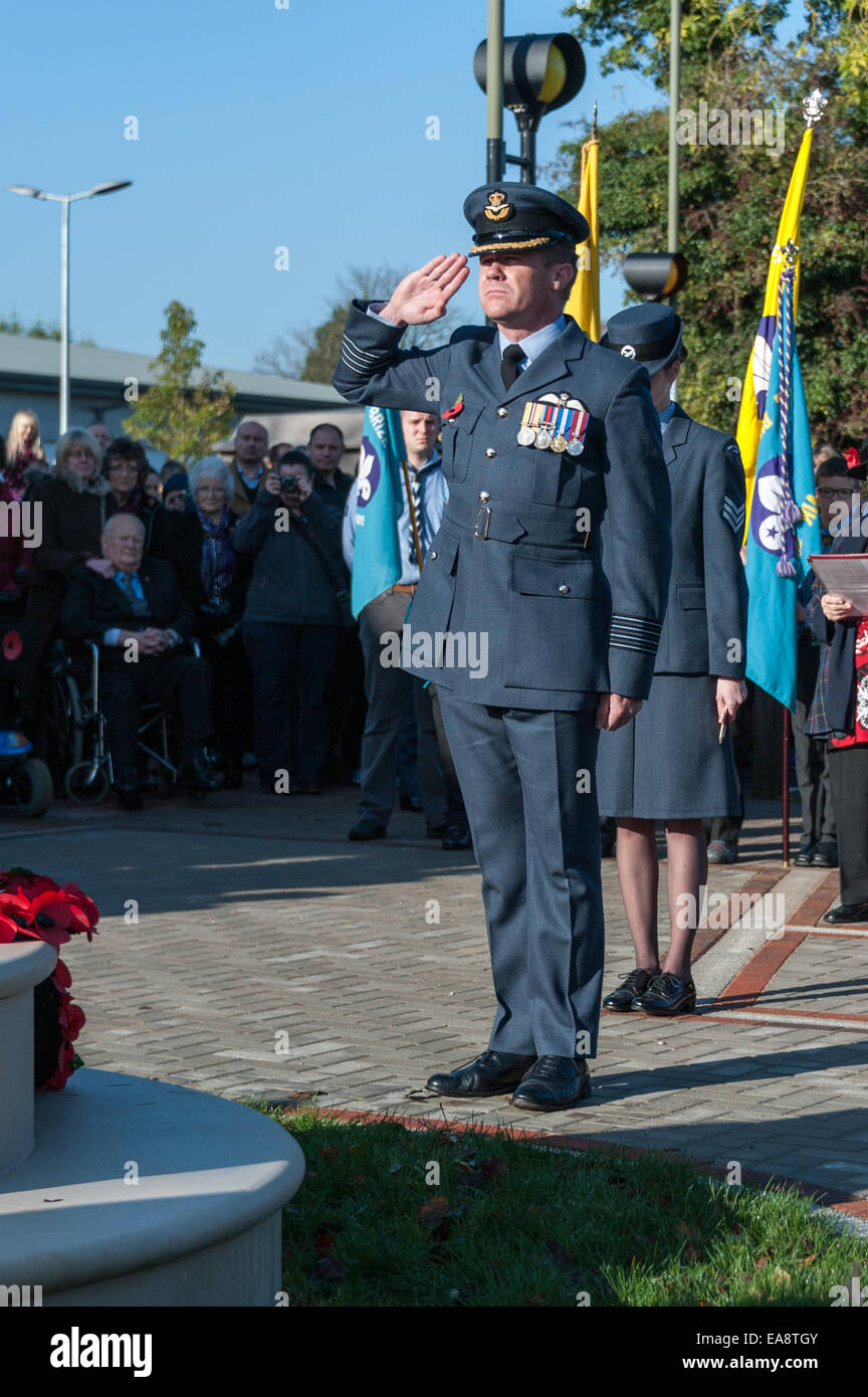 Carterton, Oxfordshire, UK. 9th November, 2014. The Station Commander ...
