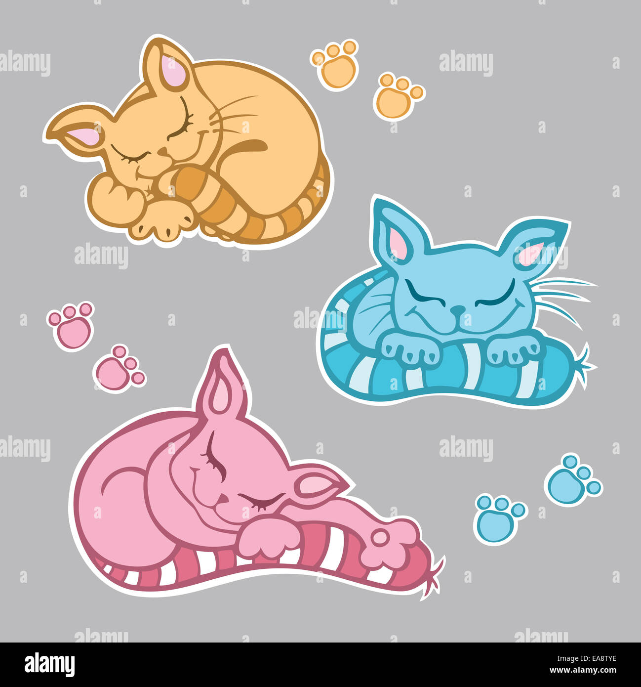 Cute kittens sleeping Stock Photo - Alamy
