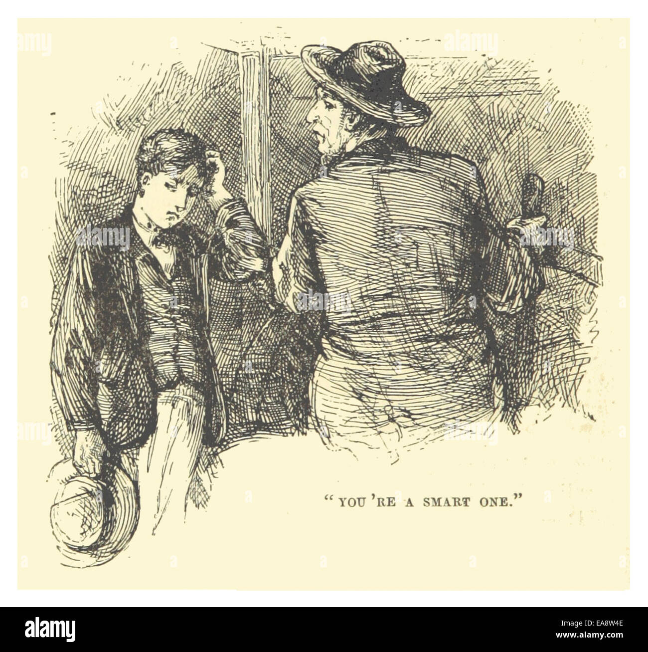 This 1883 illustration by Mark Twain features a satirical cartoon or ...