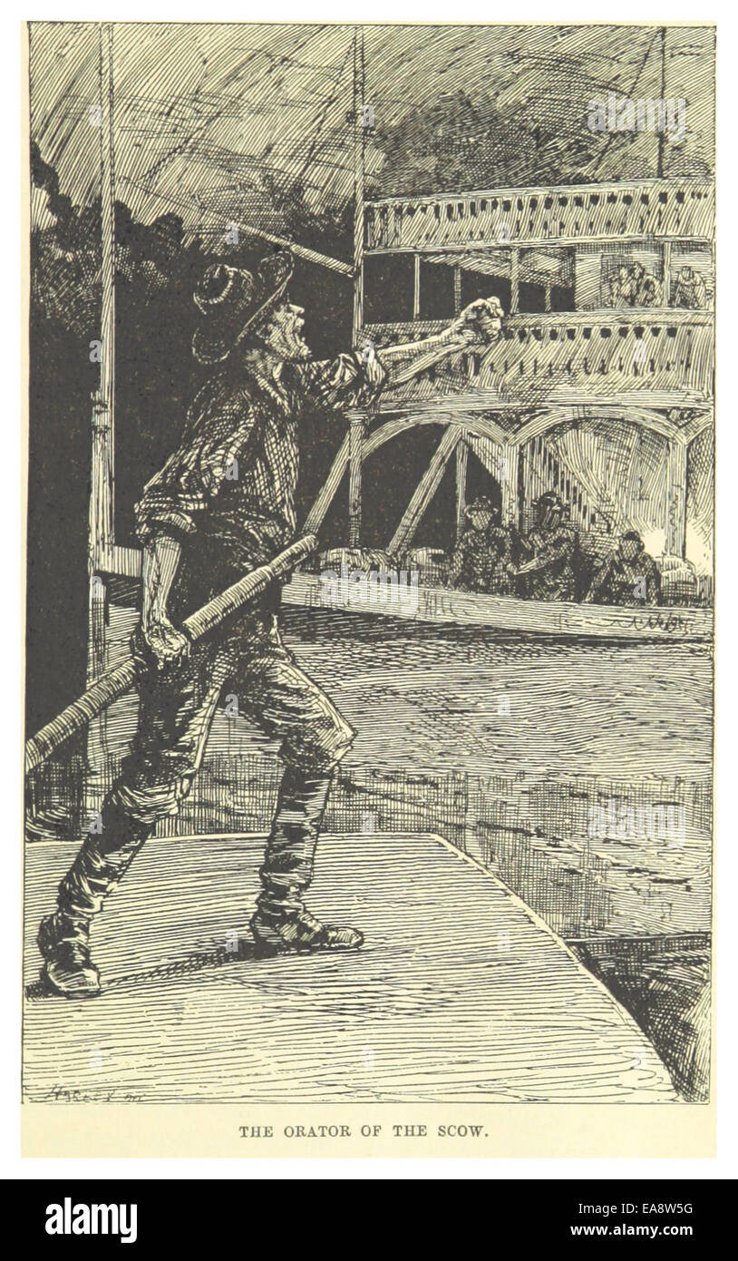 This 1883 illustration of Mark Twain depicts him as an orator aboard a ...