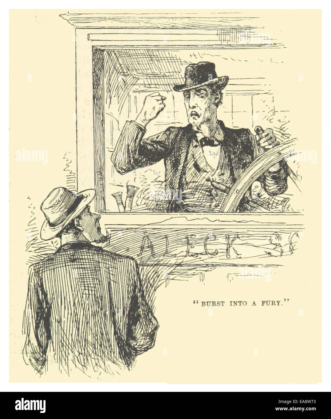 This 1883 illustration by Mark Twain captures a dramatic moment, where ...