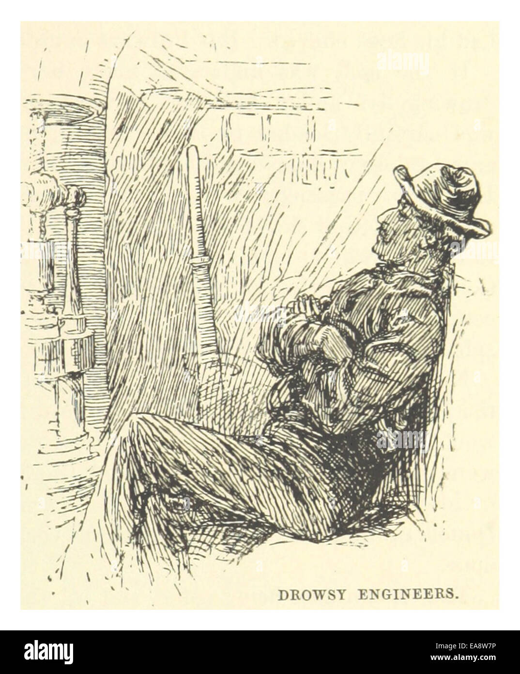 A 1883 illustration from Mark Twain’s writings, depicting a scene of ...