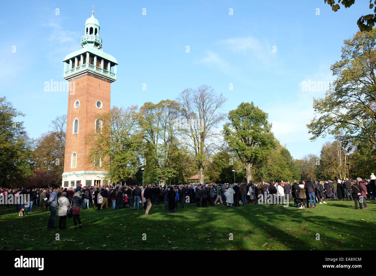 Local people attend the remembrance sunday ceremony to honour those who ...