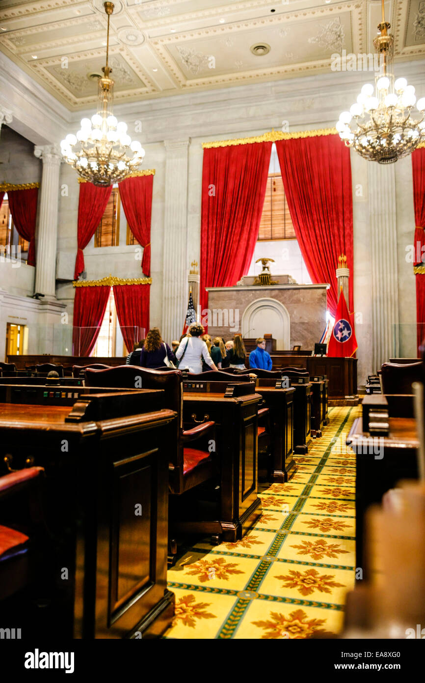 The House of Representatives Chamber inside the Tennessee State Capitol ...