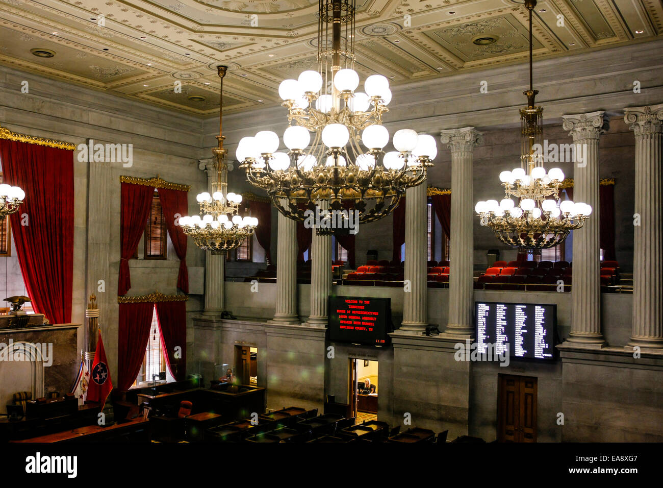 The House of Representatives Chamber inside the Tennessee State Capitol ...