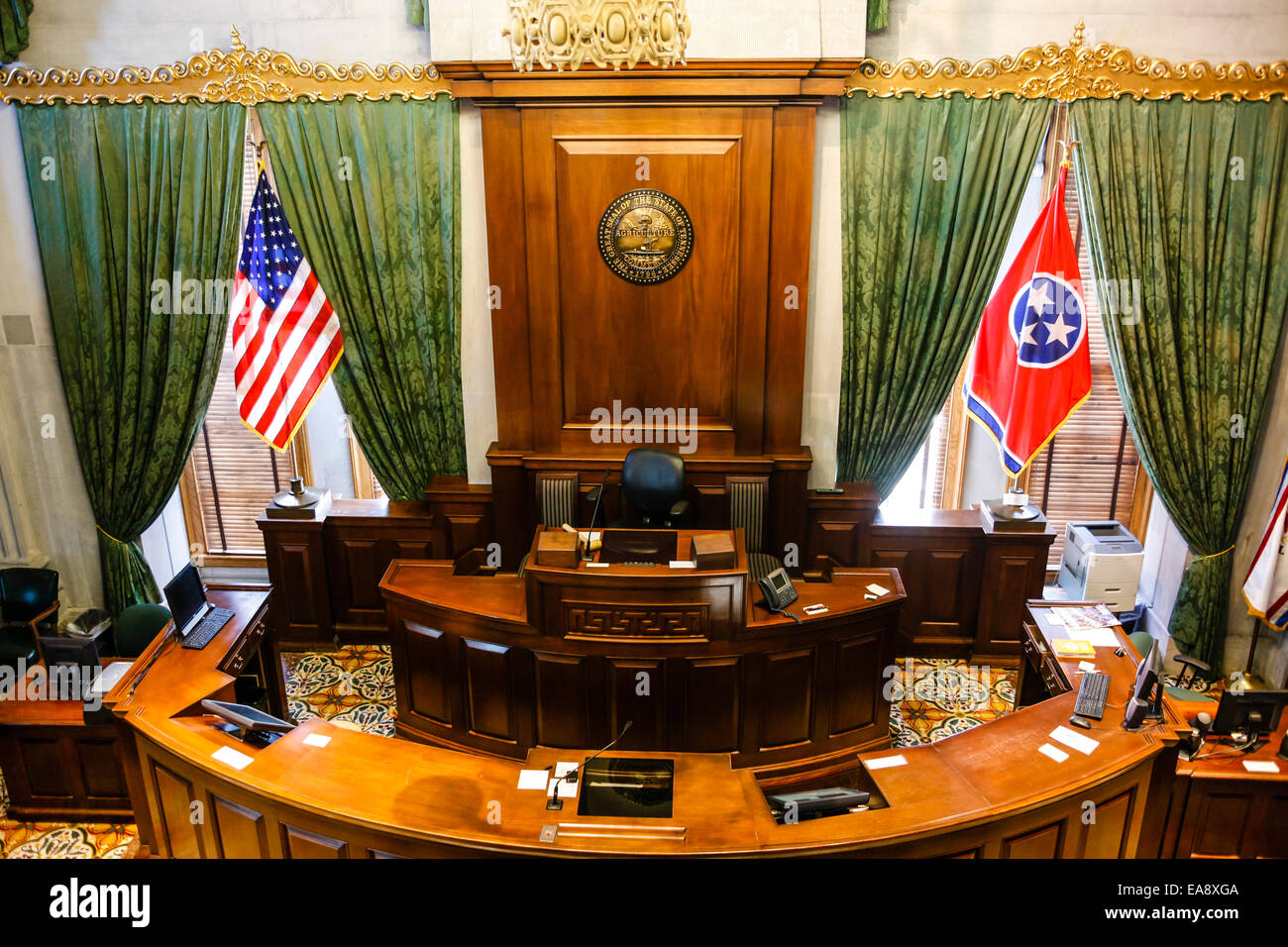 The Senate Chamber inside the Tennessee State Capitol building in ... The Senate Chamber inside the Tennessee State Capitol building in ...