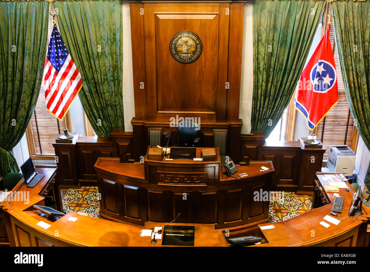 The Senate Chamber inside the Tennessee State Capitol building in ...