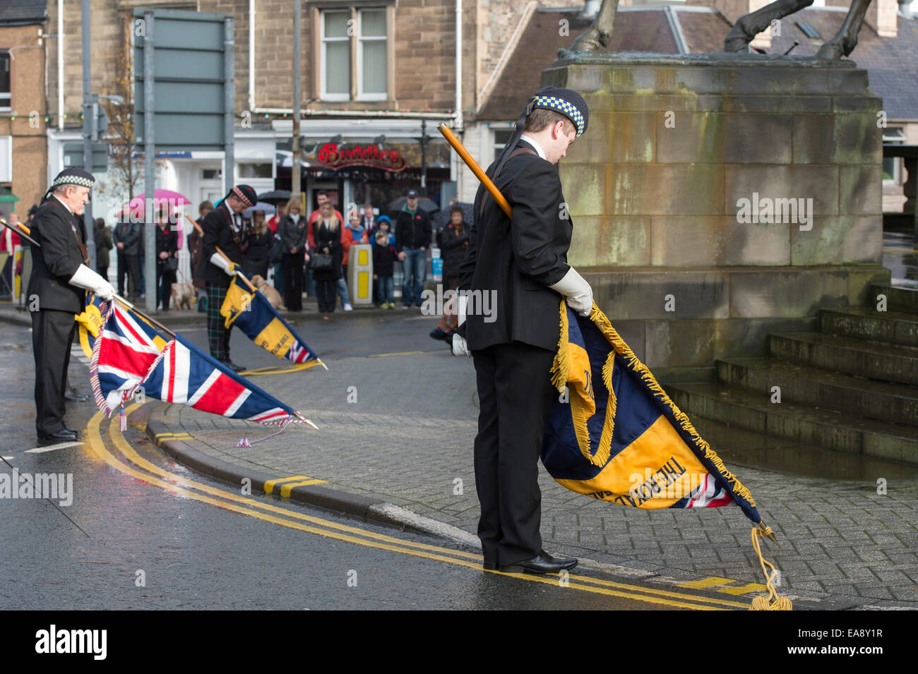 Galashiels, UK. 09 Nov 2014. Remembrance Day Parade Remembrance Sunday ...