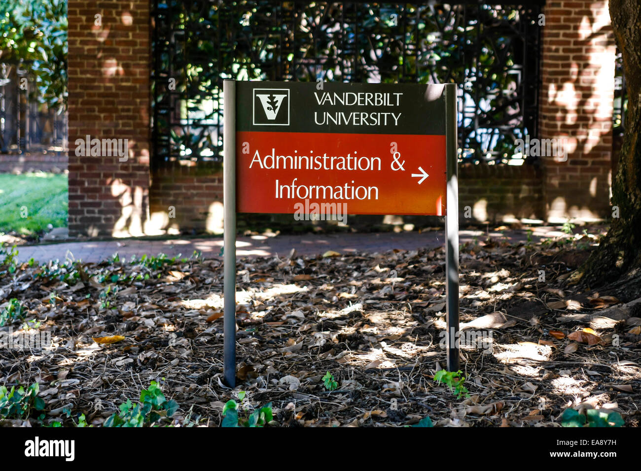 Vanderbilt University sign on the campus in Nashville TN Stock Photo ...