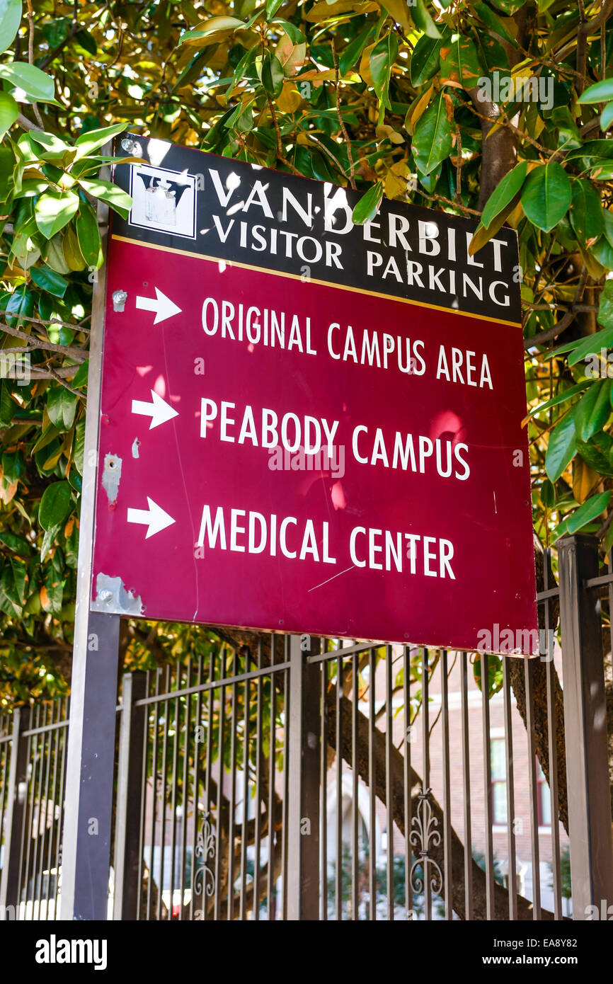 Vanderbilt University sign on the campus in Nashville TN Stock Photo ...