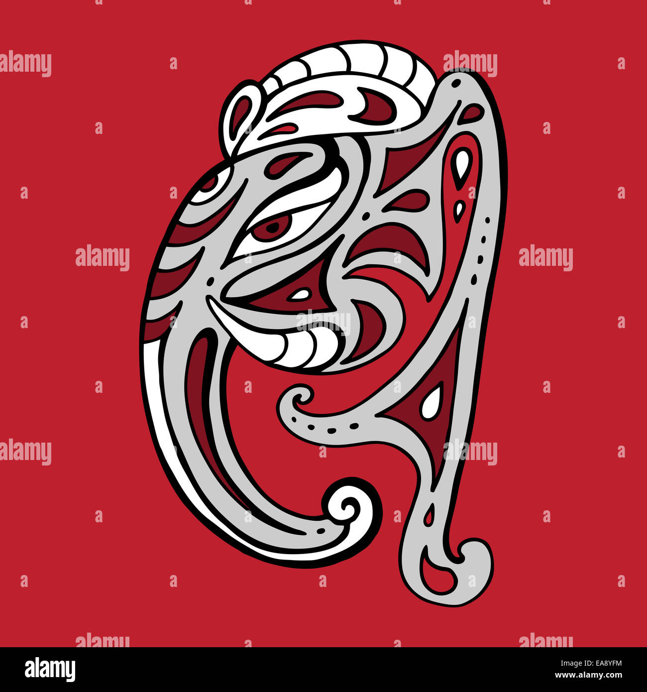 Elephant head.. Ganesha Hand drawn illustration Stock Photo - Alamy
