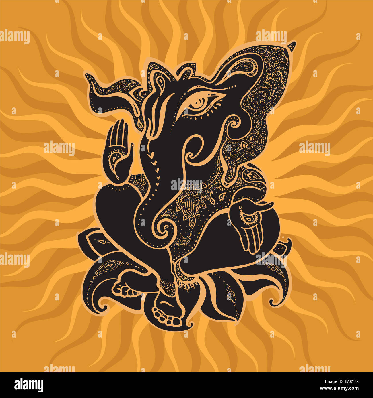 Ganesha Hand drawn illustration Stock Photo - Alamy