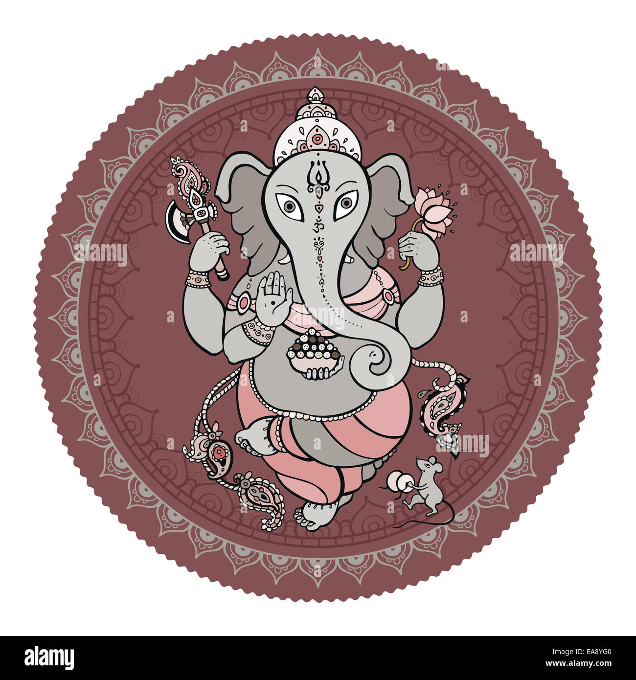 Ganesha Hand drawn illustration Stock Photo - Alamy
