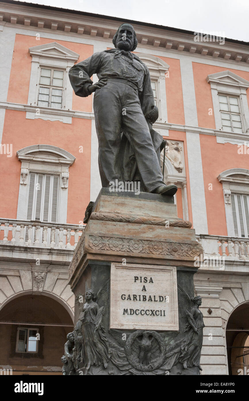 Monument of Garibaldi in Pisa. Giuseppe Garibaldi was an Italian ...