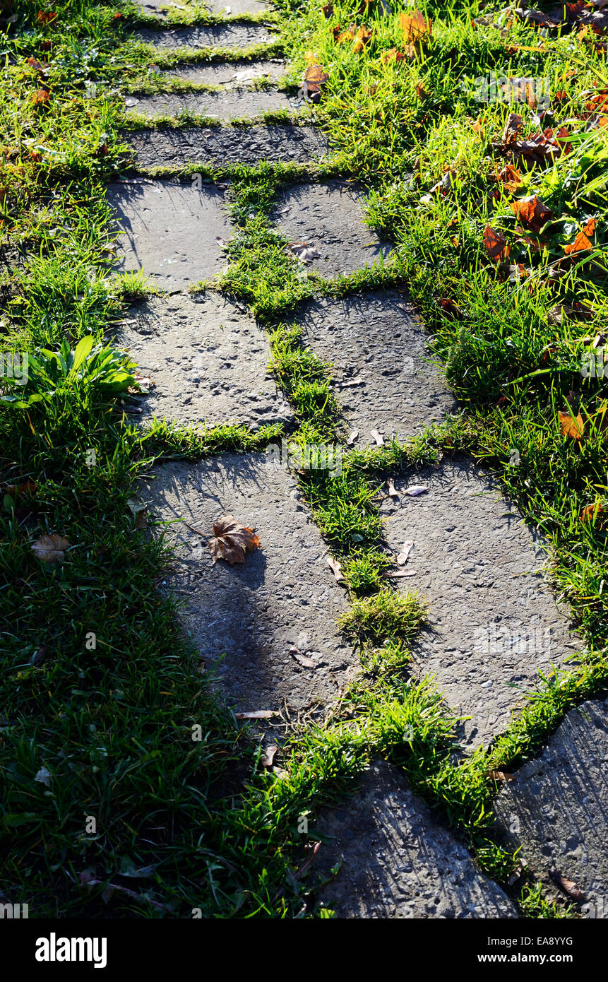 Pebble stone path walkway hi-res stock photography and images - Alamy