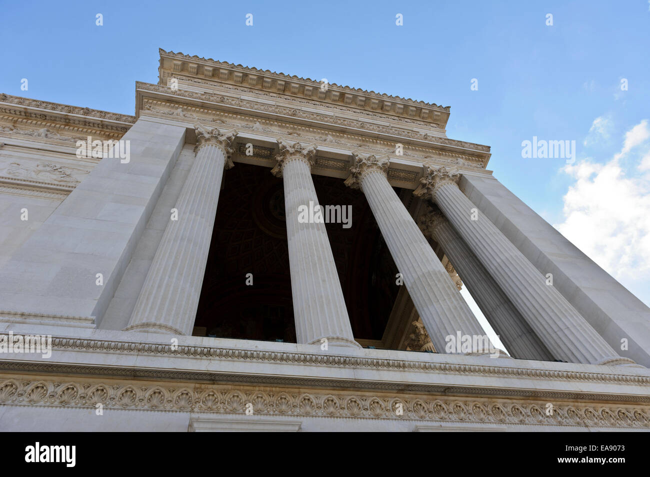 The Victor Emmanuel II monument with its magnificent huge white columns ...