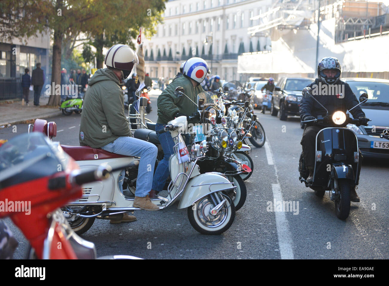 Belgrave Square, London, UK. 9th November 2014. Mods from all over ...