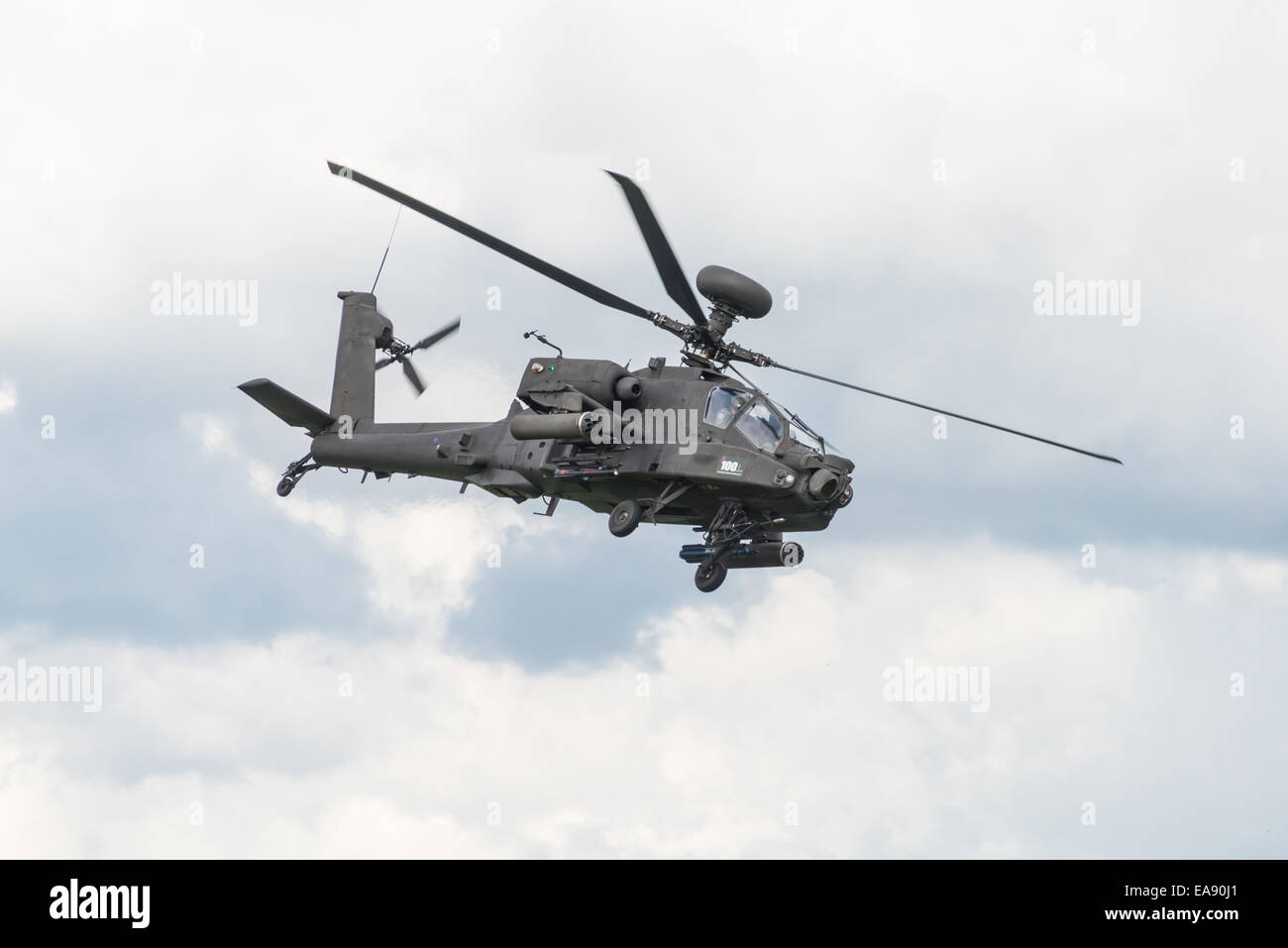 Cosford, UK - 8 June 2014: A British Army Apache helicopter, displaying ...