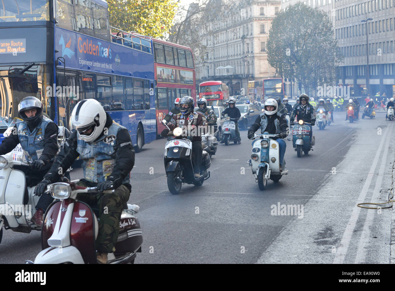 Belgrave Square, London, UK. 9th November 2014. Mods from all over ...