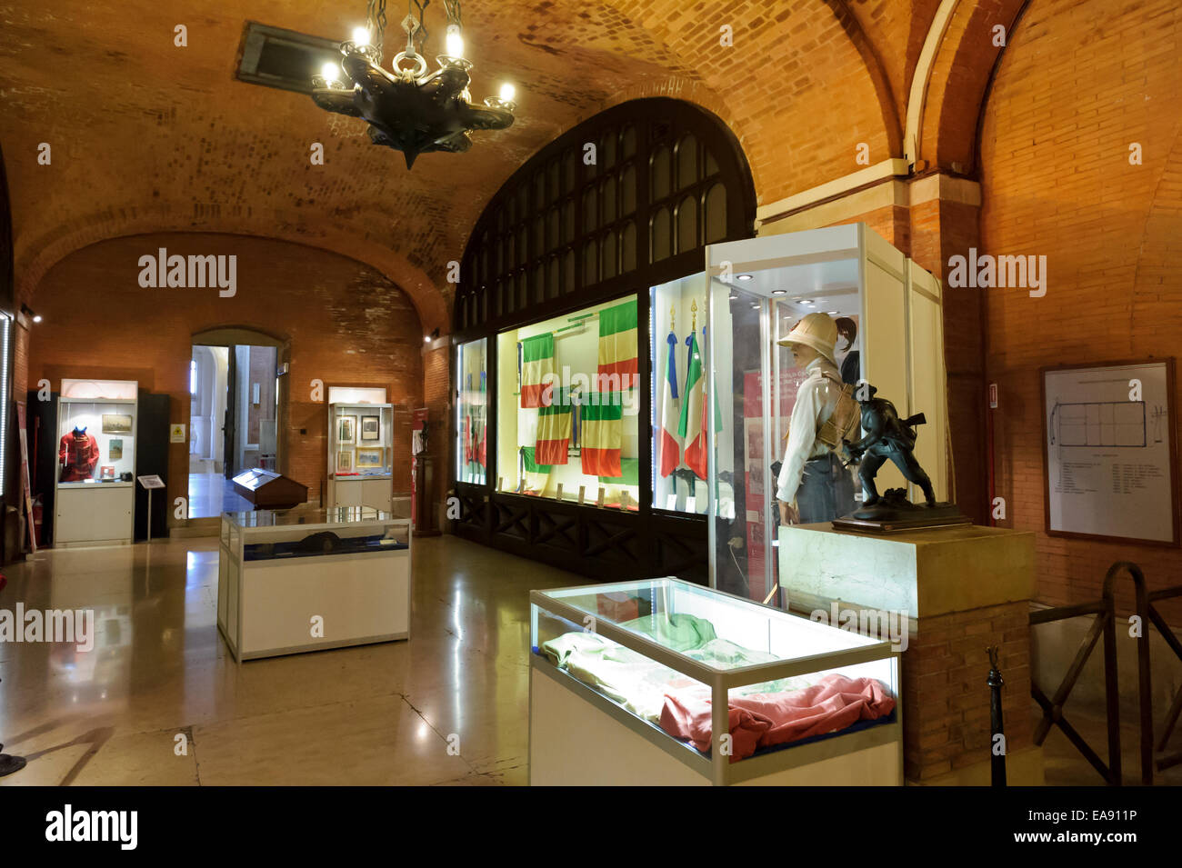 The interior of the military museum inside the Victor Emmanuel II ...