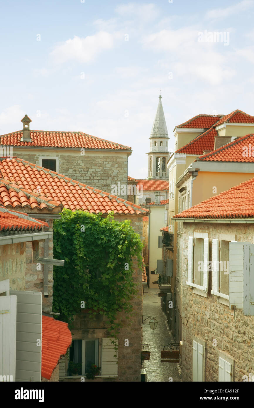 Panoramic view of nice European old town Stock Photo - Alamy