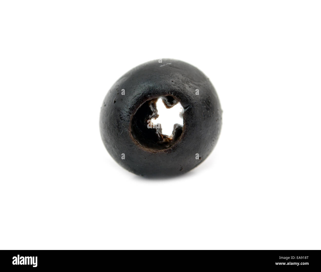 single black olive isolated on white Stock Photo - Alamy