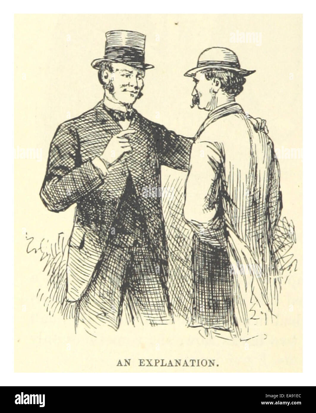 An 1883 illustration from Mark Twain’s work 'An Explanation,' capturing ...