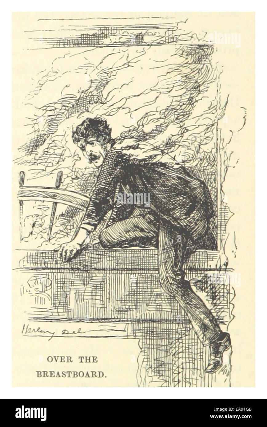 An illustration from Mark Twain’s 1883 work featuring the phrase *Over the Breastboard ...