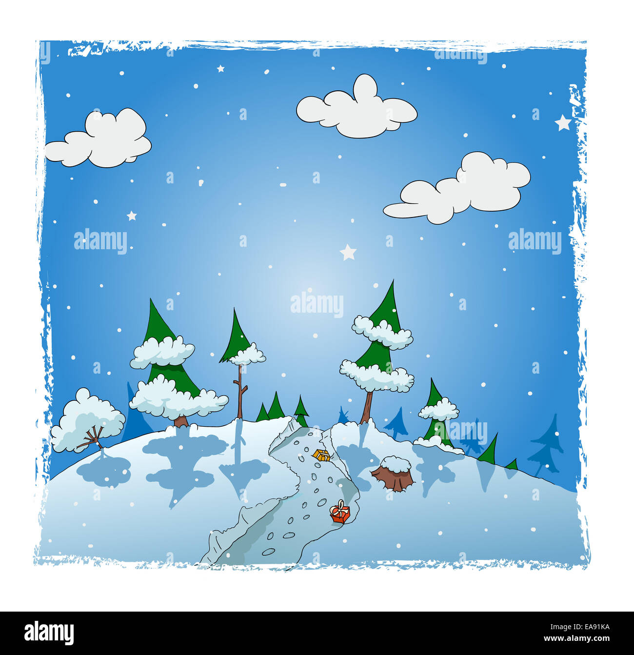 cartoon winter illustration Stock Photo - Alamy