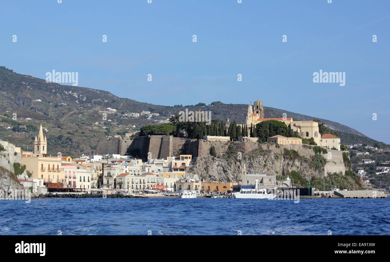 Lipari Town viewed from the sea Stock Photo - Alamy