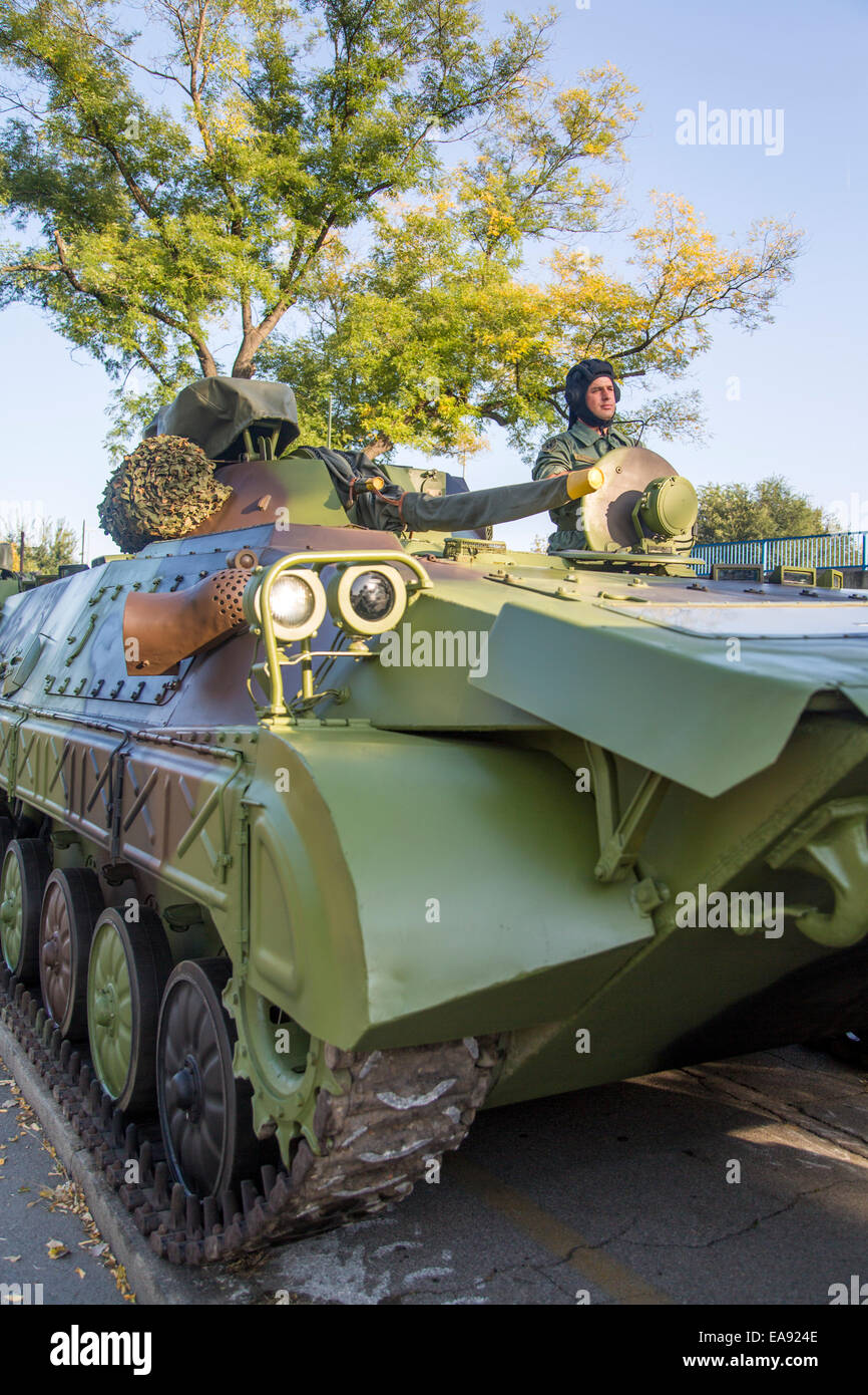 Unidentified serbian soldier in BVP M-80A Infantry Fighting Vehicle ...