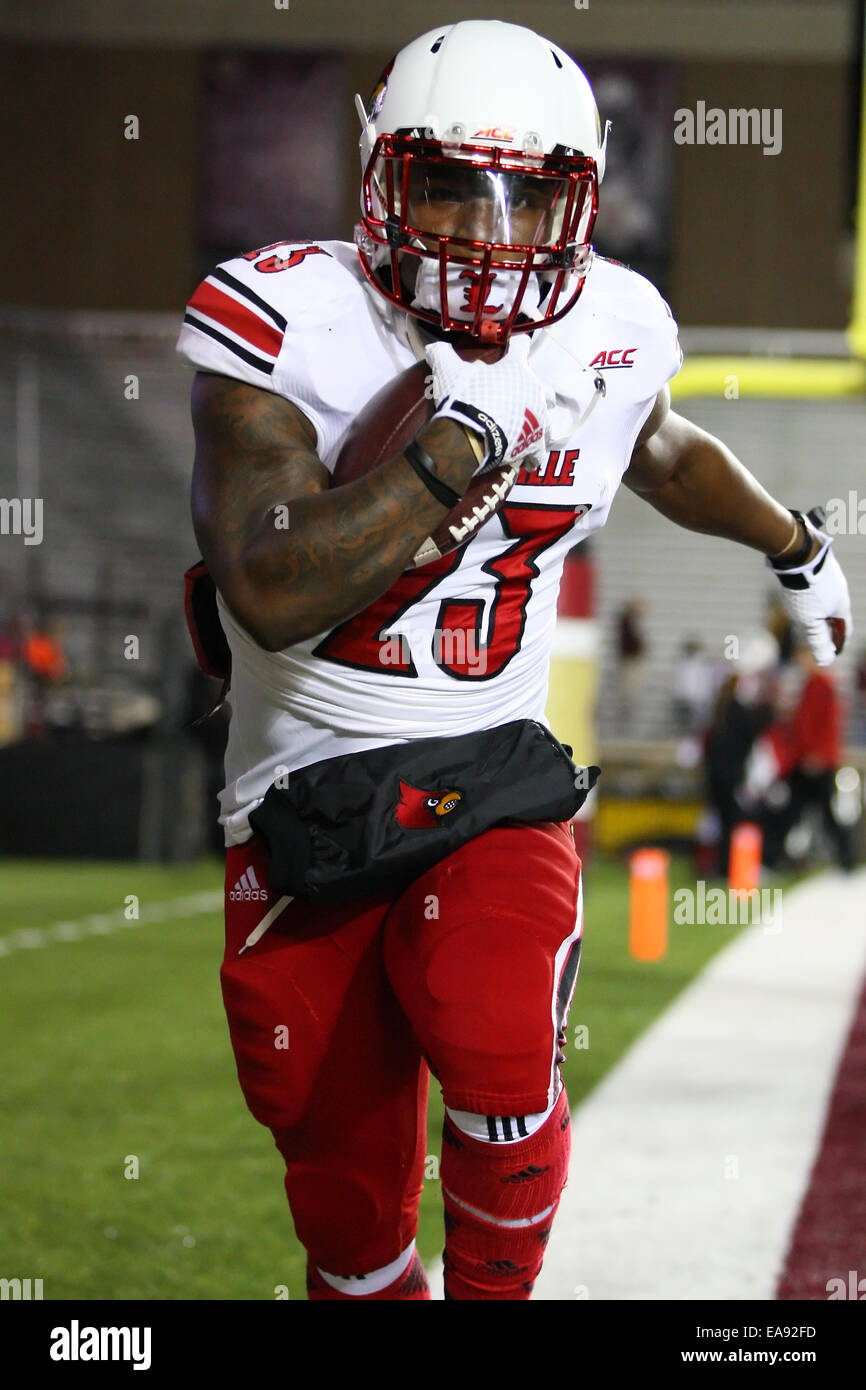 Alumni Stadium. 8th Nov, 2014. Louisville Cardinals running back ...