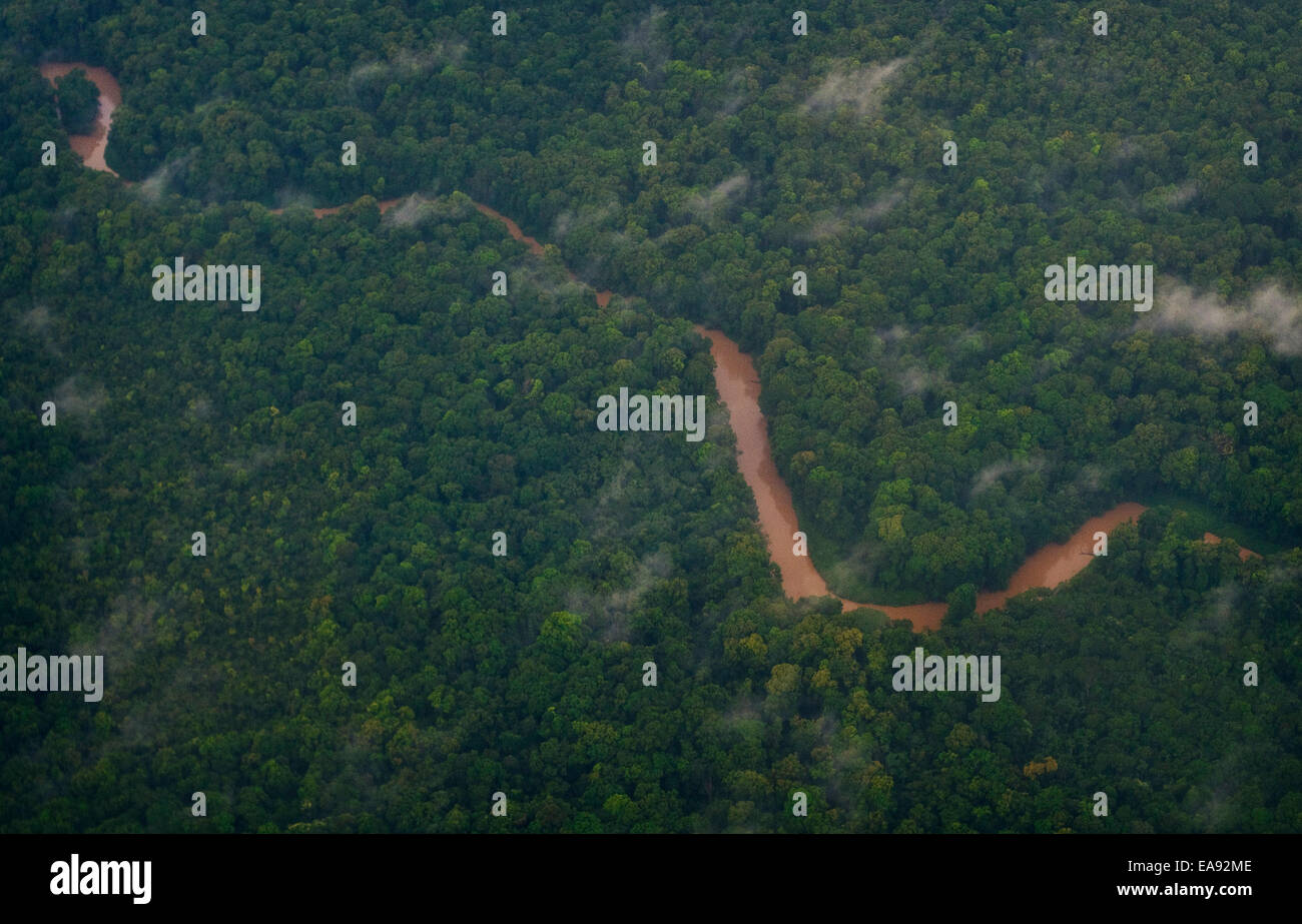 Nov. 9, 2014 - Port Kaituma, Guyana. The Kaituma River winds its way to ...
