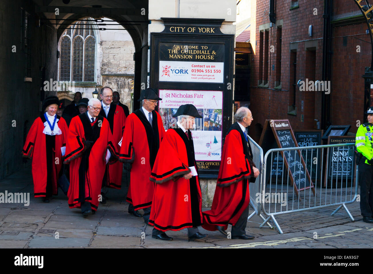 Remembrance Sunday Armistice day York City Centre 09/11/2014 UK England ...