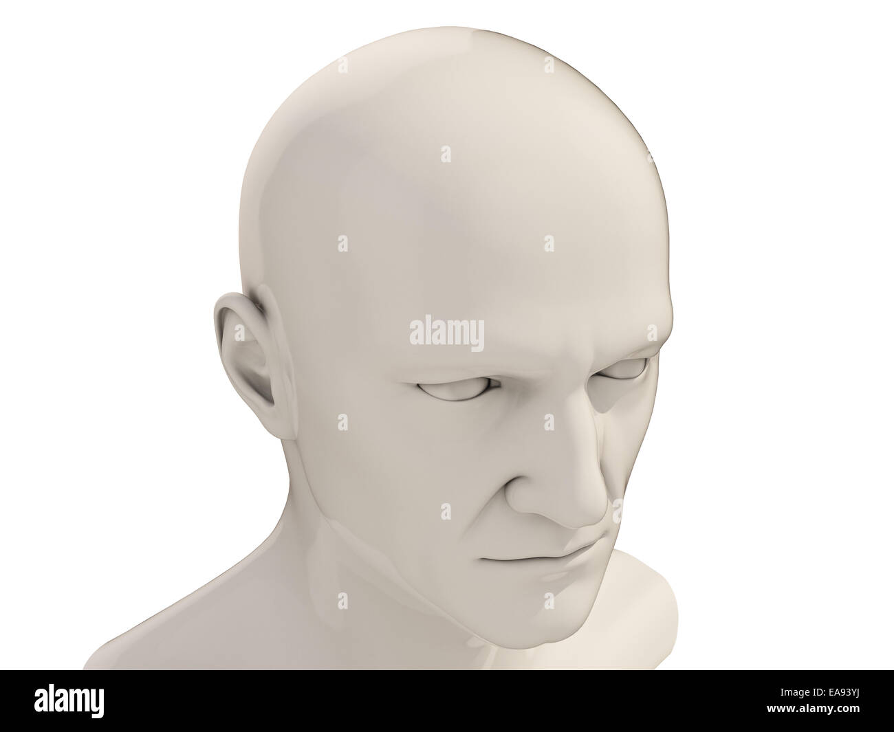 Human head isolated on a white background Stock Photo - Alamy
