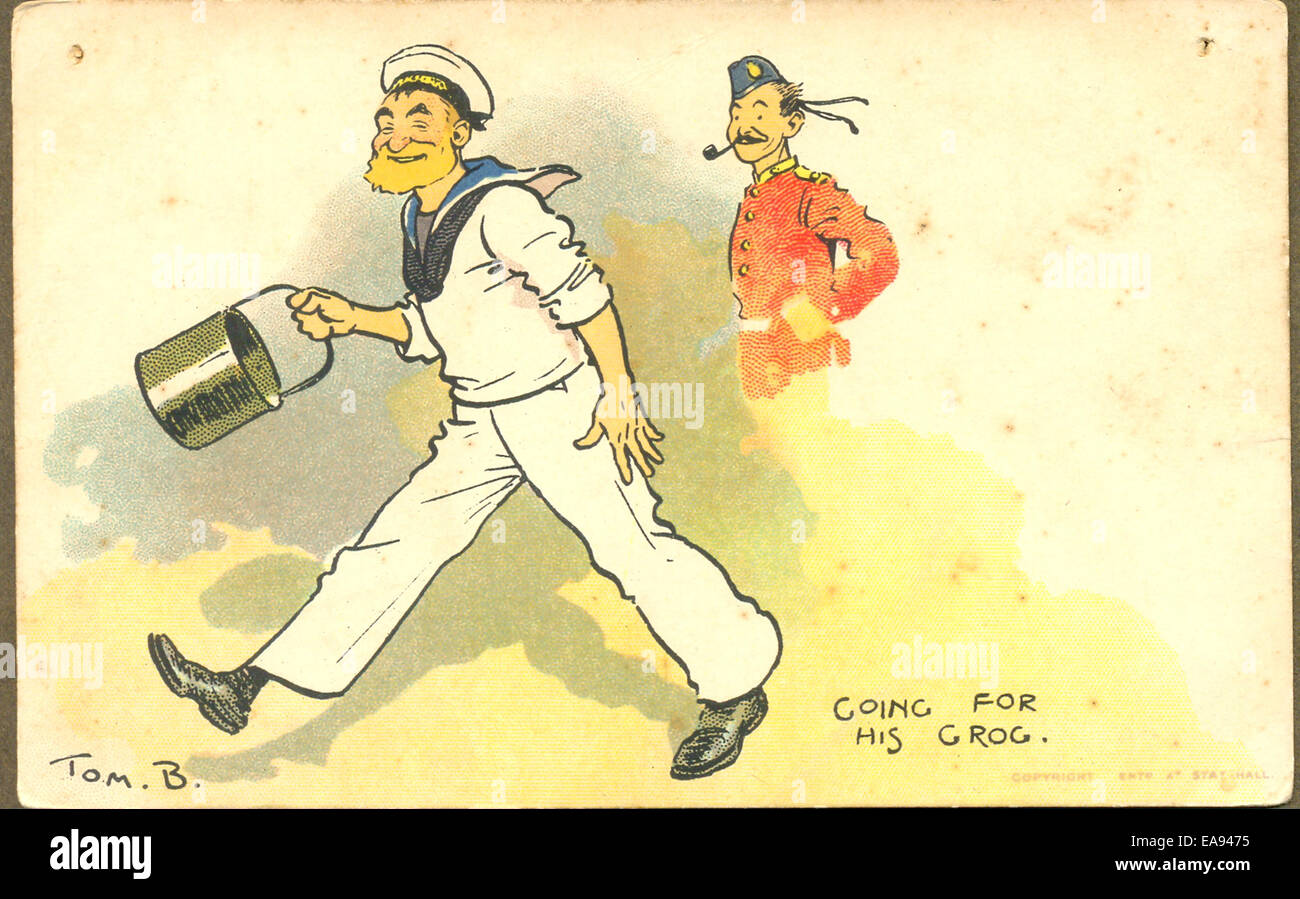 Comic postcard by artist Tom Browne circa 1905 Stock Photo - Alamy