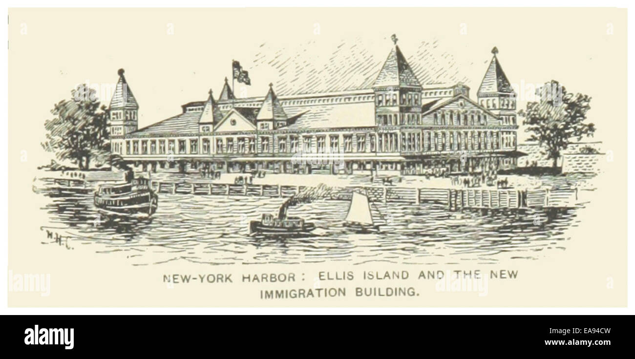 This 1891 illustration depicts the New Immigration Building at Ellis ...